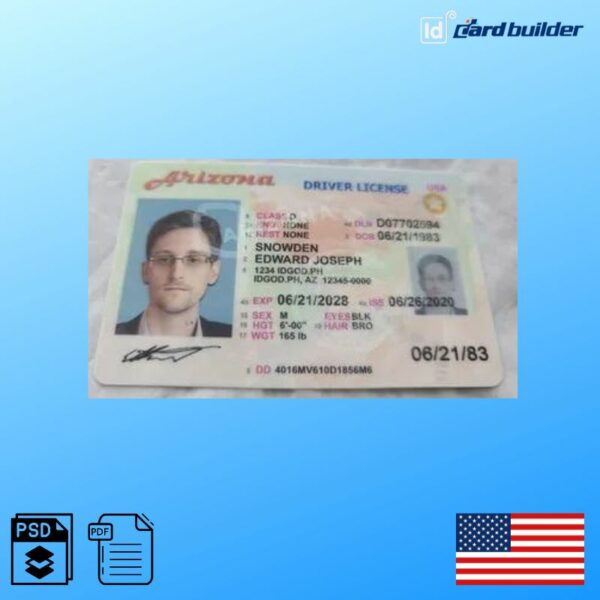 Arizona Drivers License Template
