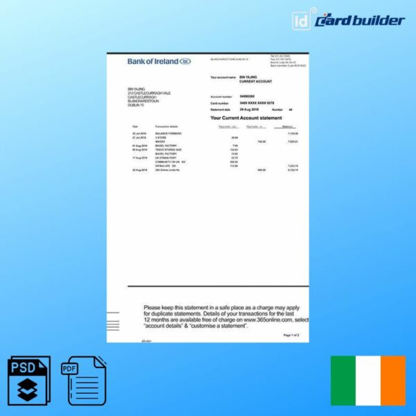 RBC Bank Statement Template