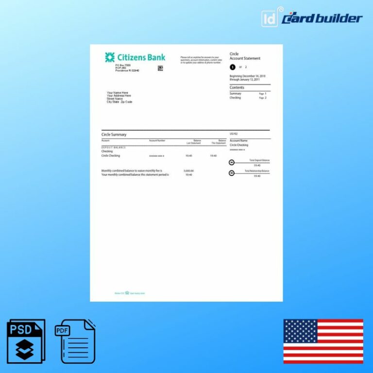 Handelsbanken German Bank Statement Template