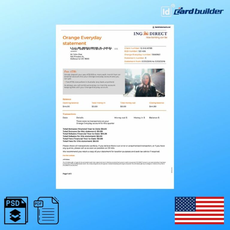 SunTrust Bank Statement Template