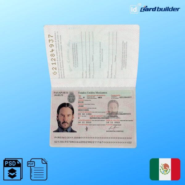 Mexican Passport Template