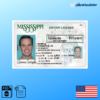 Mississippi Drivers License Template PSD FREE